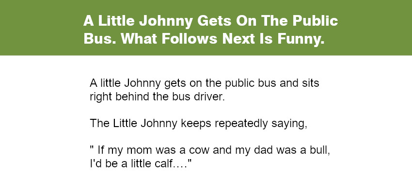 A Little Johnny Gets On The Public Bus.