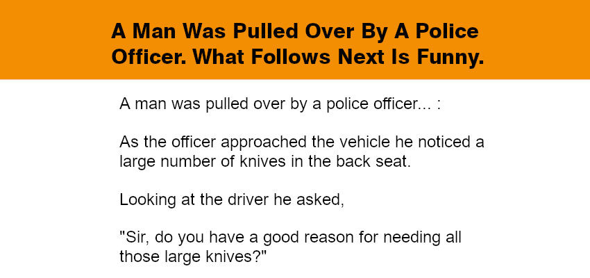 A Man Was Pulled Over By A Police Officer