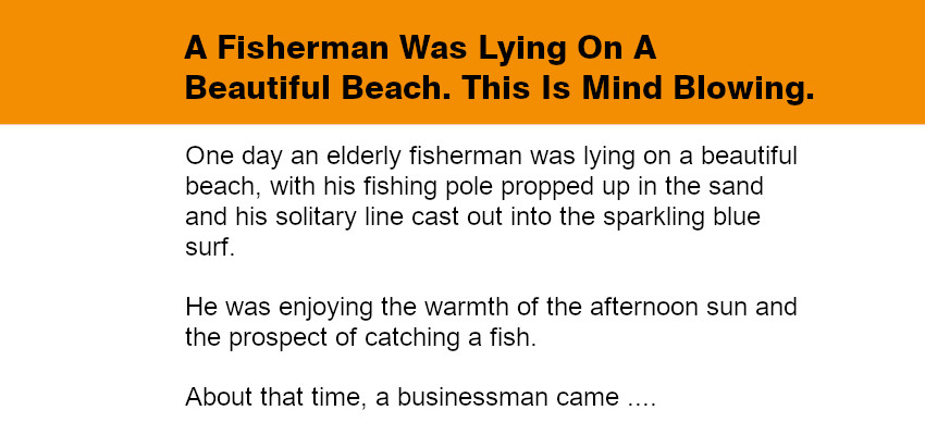 A Fisherman Was Lying On A Beautiful Beach.