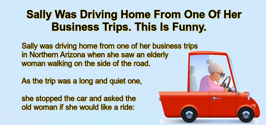 Sally Was Driving Home From One Of Her Business Trips.