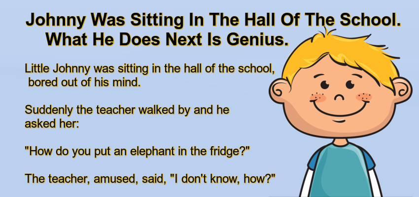 Johnny Was Sitting In The Hall Of The School.