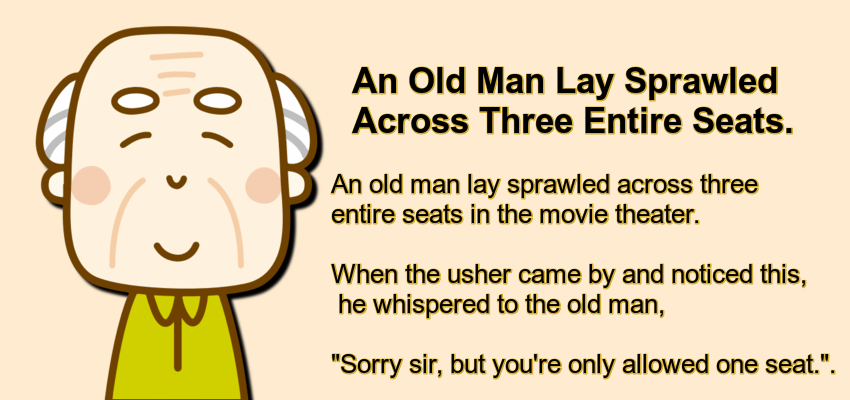 An Old Man Lay Sprawled Across Three Entire Seats.