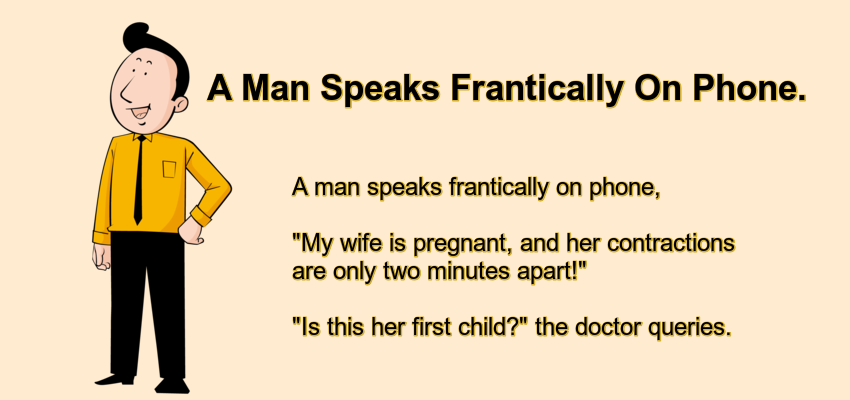 A Man Speaks Frantically On Phone.