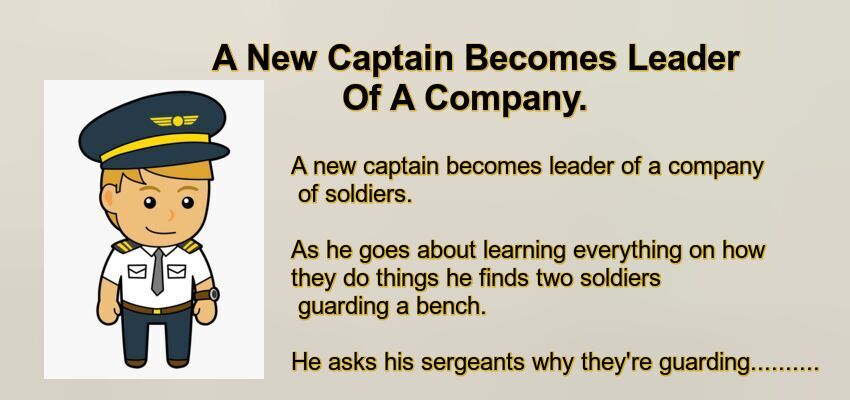 A New Captain Becomes Leader Of A Company.